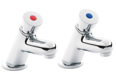 Push Button Basin Taps - Chrome