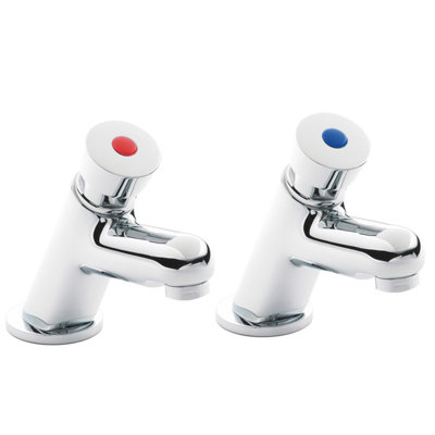Push Button Basin Taps - Chrome