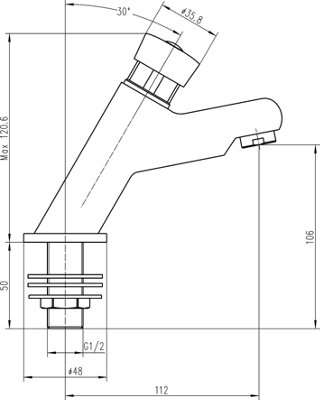 Push Button Basin Taps - Chrome