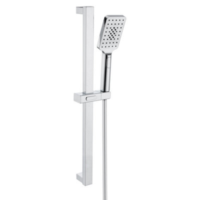 PUSH BUTTON SHOWER KIT, CHROME 3 MODE HANDSET, 800MM SLIDER RAIL, 1.5M ...