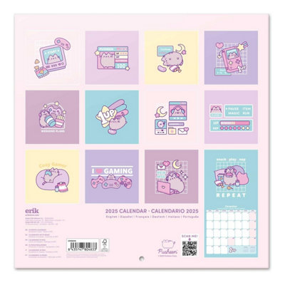 Pusheen 2025 Square Wall Calendar Multicoloured (30cm x 30cm)