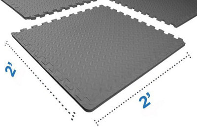 Puzzle Exercise Mat, BalanceFrom EVA Foam Interlocking Tiles, 96 sq ft ...