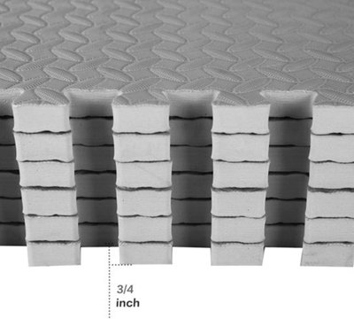 Puzzle Exercise Mat, BalanceFrom EVA Foam Interlocking Tiles, 96 sq ft ...