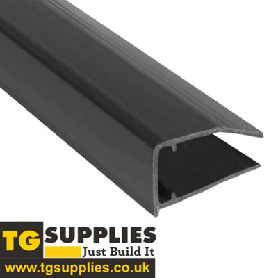PVC 10mm Anthracite Grey U Profile End Closure End Section for 10mm ...