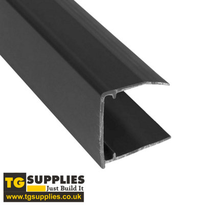 PVC 25mm Anthracite Grey U Profile End Closure End Section for 25mm ...