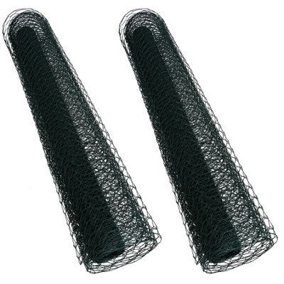 PVC Coated Galvanised Wire Netting Fencing Mesh Chicken Wire 20m x 0.9m ...