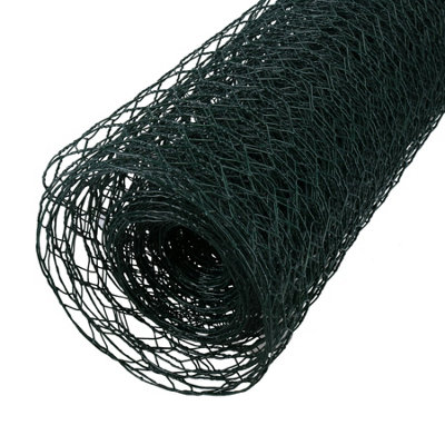 PVC Coated Galvanised Wire Netting Fencing Mesh Chicken Wire 30m x 0.9m ...