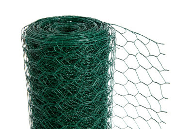 PVC Coated Green Chicken/Rabbit Wire Mesh Fencing Garden 50mm x 120cm x 25m