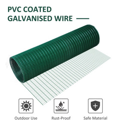 PVC Coated Welded Wire Mesh Chicken Poultry Aviary Fence Run Hutch Pet ...