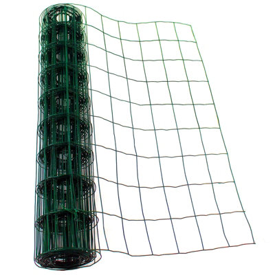 PVC Coated Wire Mesh Fencing Green Galvanised Garden Fence 120cm x 10m