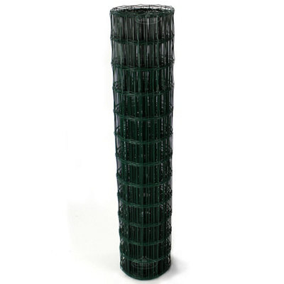 PVC Coated Wire Mesh Fencing Green Galvanised Garden Fence 120cm x 25m