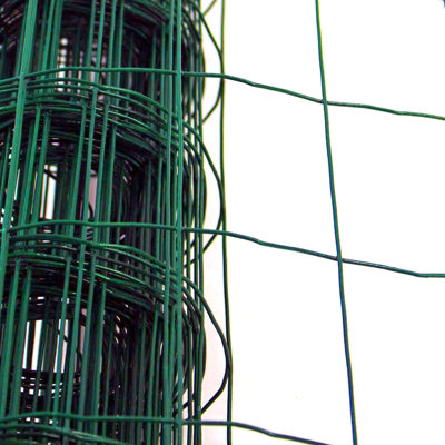 PVC Coated Wire Mesh Fencing Green Galvanised Garden Fence 120cm x 25m