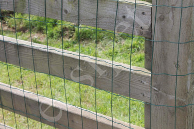 PVC Coated Wire Mesh Fencing Green Galvanised Garden Fence 120cm x 25m