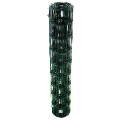 PVC Coated Wire Mesh Fencing Green Galvanised Garden Fence 90cm x 10m