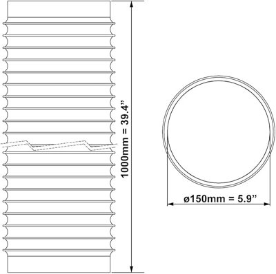 PVC Flexible Duct Hose 150mm / 1m