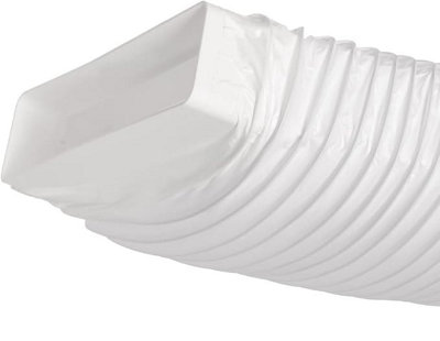 PVC Flexible Flat Duct Channel with Connectors 220mm x 55mm / 0.5mm