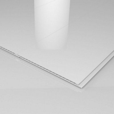 PVC Gloss White Tongue & Groove Waterproof Ceiling & Wall Panel (H ...