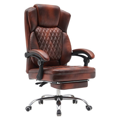 PVC Leather Effect Gaming Chair, Gas Lift Swivel High Back Ergonomic ...