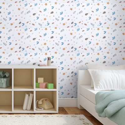 PVC Leaves Patterned Effect Wall Stickers Waterproof Peel and Stick Set ...