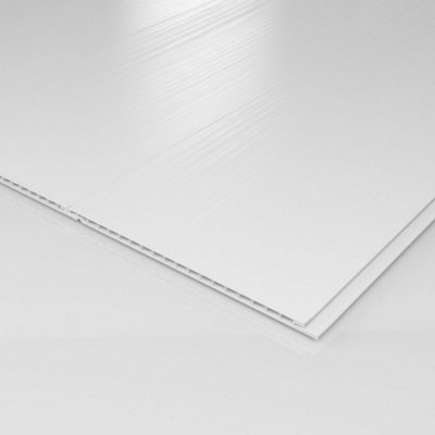 PVC Matt White Wood Tongue & Groove Waterproof Ceiling & Wall Panel (H ...