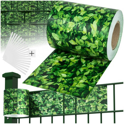 PVC privacy film with fastening clips - greenery | DIY at B&Q