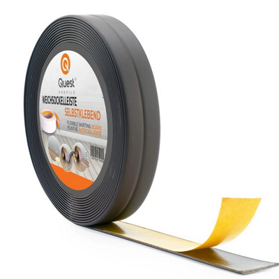 Pvc skirting board trim self-adhesive flexible 800-10 - 5m roll 10x10mm ...