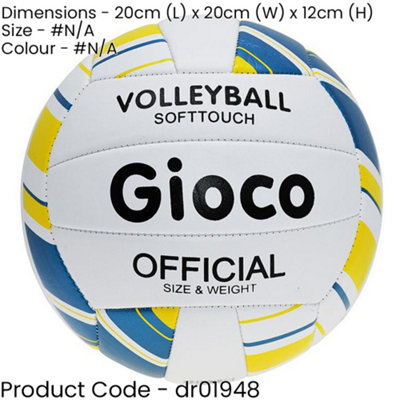 PVC Soft Touch Volleyball - League Official Weight - Outdoor White ...
