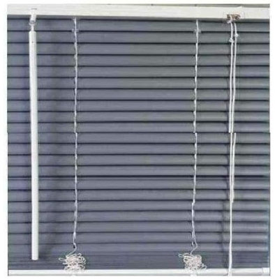 Pvc Venetian Window Contrast Slate Grey Blinds (120 x 150)