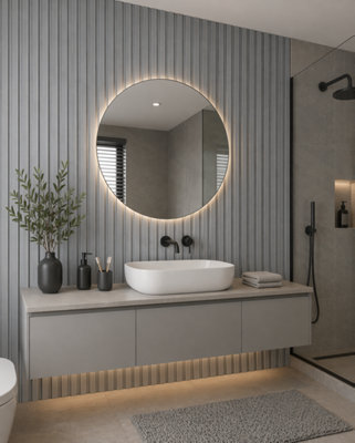 PVC Wall Panels In Grey 35 x 240cm Pack of 8 Waterproof Panels for ...