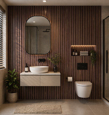 PVC Wall Panels In Walnut 35 x 240cm Pack of 8 Waterproof Panels for ...