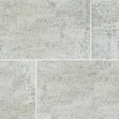 PVC WidePanel Matt Light Grey Stone Tile Effect Tongue & Groove ...