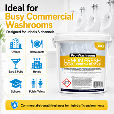 PW PROWASHROOM Urinal Channel Blocks 3KG - Lemon Fragrance - Non PDCB ...