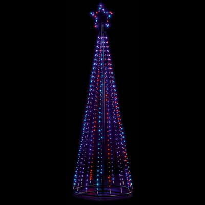 Pyramid Christmas Tree Light 889 Micro Wire LEDs Rainbow Coloured LEDs ...