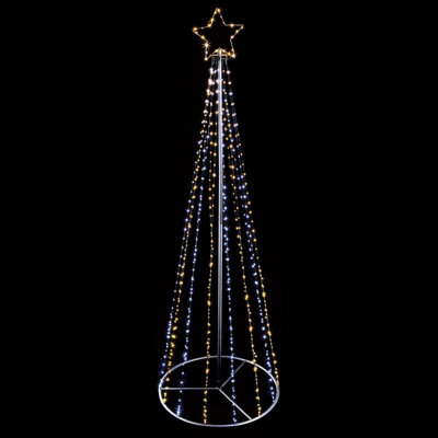 Pyramid Christmas Tree Light 889 Micro Wire LEDs White & Warm White 2 ...