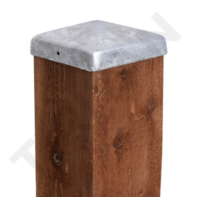 PYRAMID SQUARE BLACK FENCE / GATE POST CAP TOP 100mm x 100mm 4 Inch