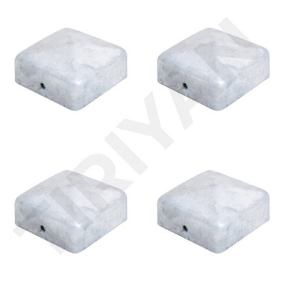 PYRAMID SQUARE METAL GALVANIZED FENCE / GATE POST CAP TOP 50mm x 50mm 2 ...