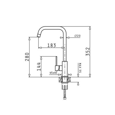 Pyramis Adelita Copper Single Lever Kitchen Tap