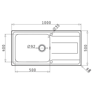 Pyramis ALEA 100 Stainless Steel 100cm Inset Kitchen Sink