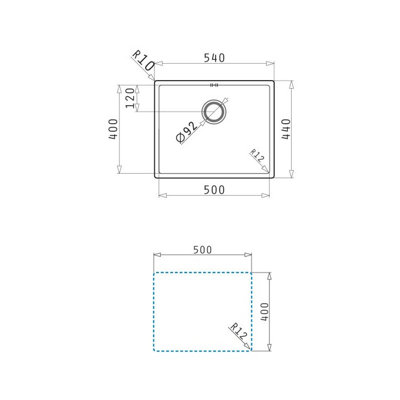 Pyramis Astris Colora Gold 500mm Undermount Kitchen Sink