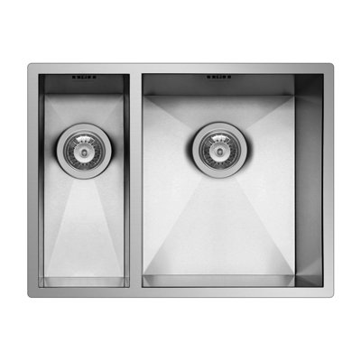 Pyramis TETRAGON 57 Stainless Steel RHMB 57cm 1.5 Bowl Undermount ...