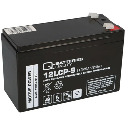 Q-Batteries 12LCP-9 12V 9Ah Lead Acid Battery Cycle Type AGM Deep Cycle ...