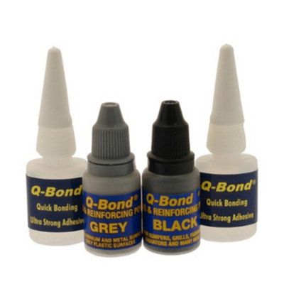 Q Bond Ultra Strong Adhesive Glue Repair Kit and Filler Powder Black ...
