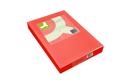 Q-Connect Bright Red Coloured A4 Copier Paper 80gsm Ream (Pack of 500)