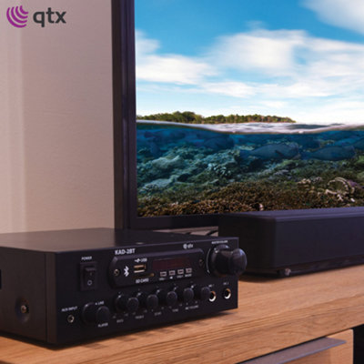 qtx KAD-2BT Digital Stereo Amplifier with Bluetooth & Built-in Media Player