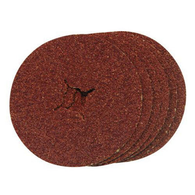 QTY 10 115mm x 22.2mm 36 Grit Sanding Fibre Discs For Rubber Backing ...