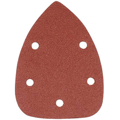 QTY 10 140mm 80 Grit Detail Sander Sheets Triangle Sanding Hook & Loop ...