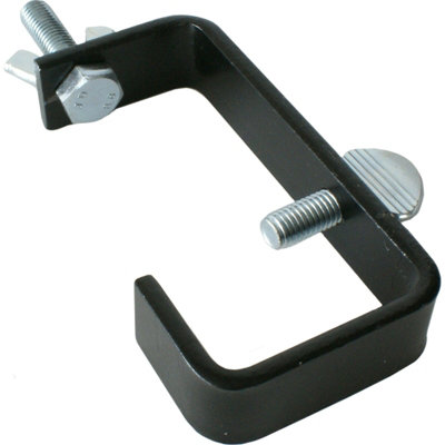 QTY 4x Black 50mm Steel Hook Lighting C/G Clamp Truss Bar Stage Bracket ...