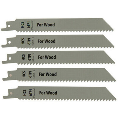 QTY 5 150mm 6tpi Recipro/Reciprocating Saw Blades Bi Metal