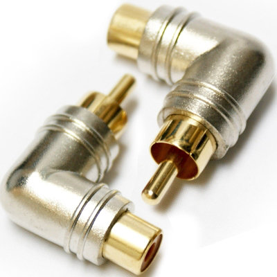 QTY 5 RCA Male To Female Right Angled Plug 90 Degree Adapter Phono ...