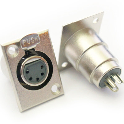 QTY 5 XLR 5 Pin Pole Female Solder Connector Chassis Panel Mount Module ...